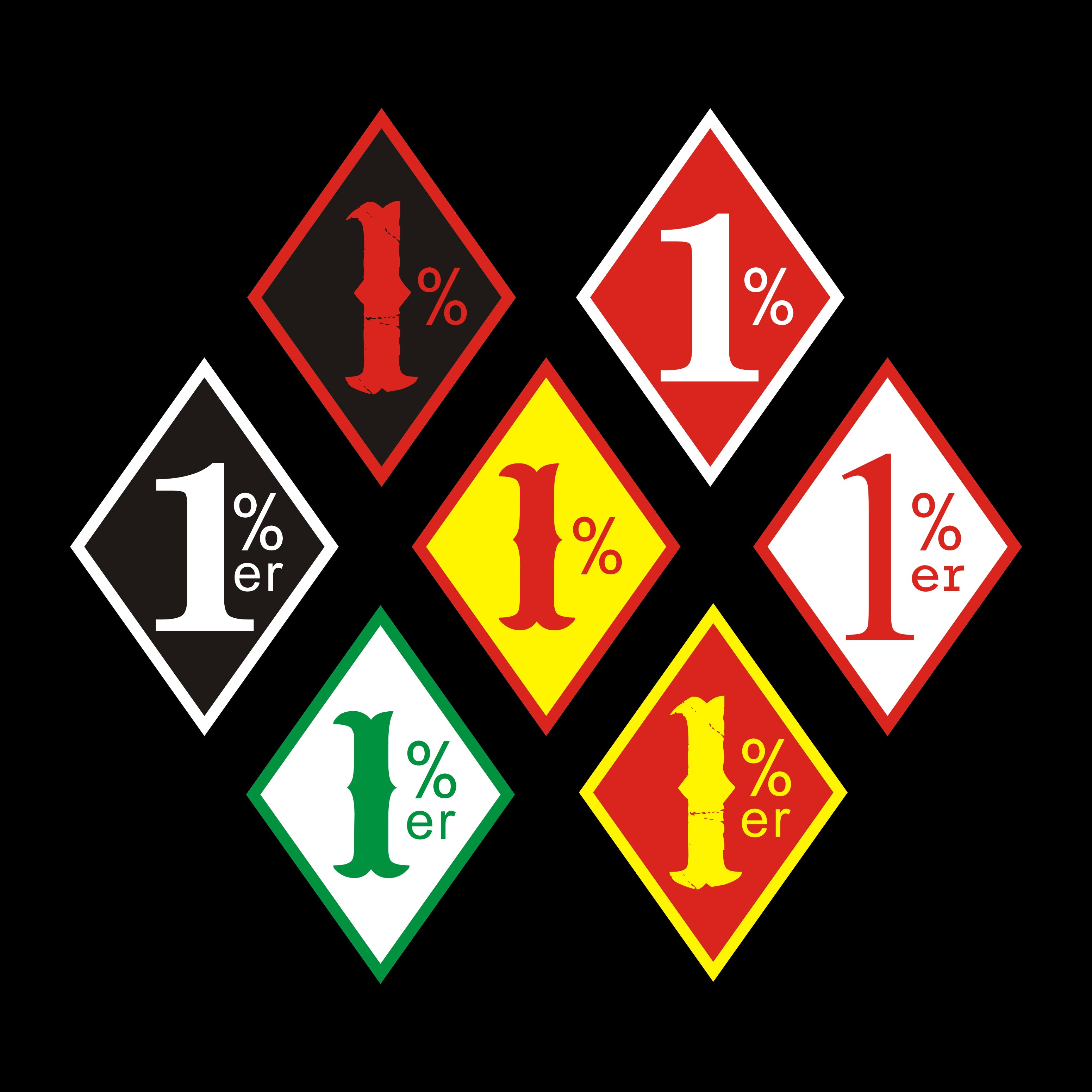 1%er One Percenter Outlaw Biker Embroidered Biker Badge Custom Patch ...