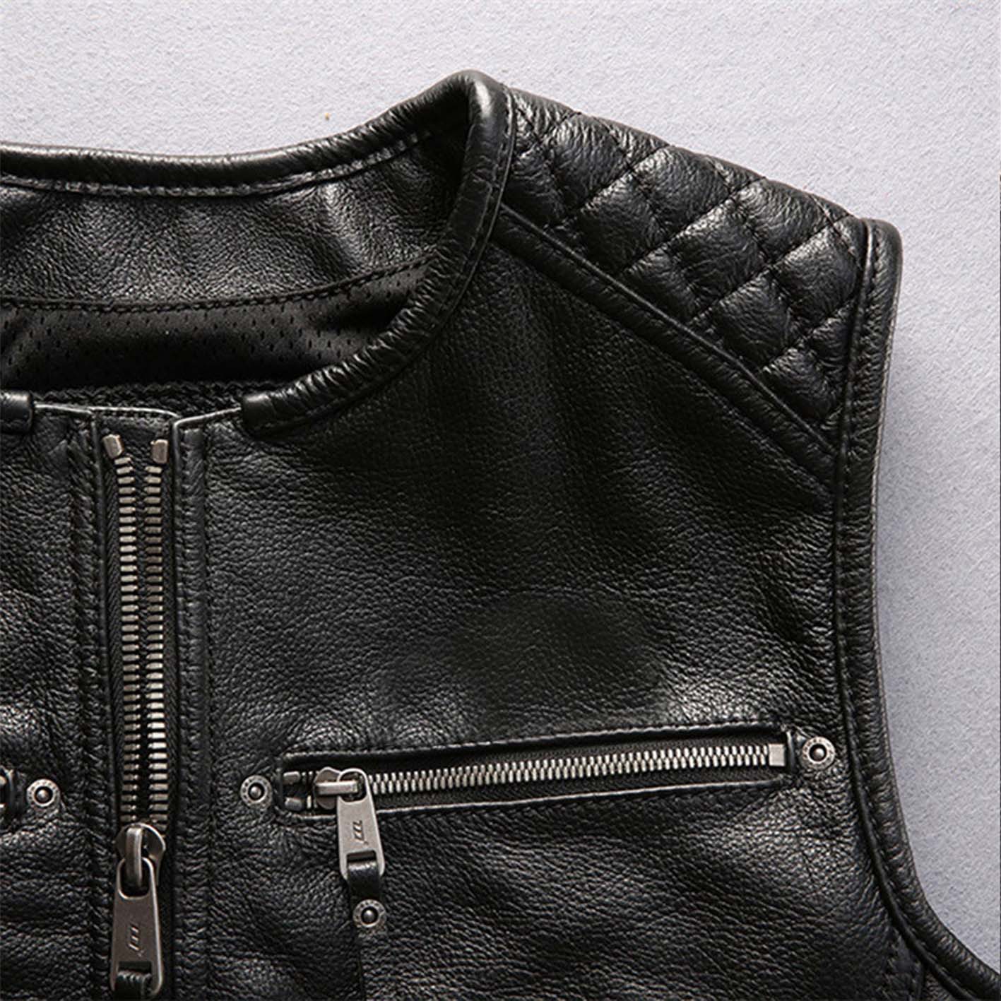 CUSTOM LEATHER VEST, DESIGNED FOR MOTORCYCLE CLUB MEMBERS MC-VEST07 ...